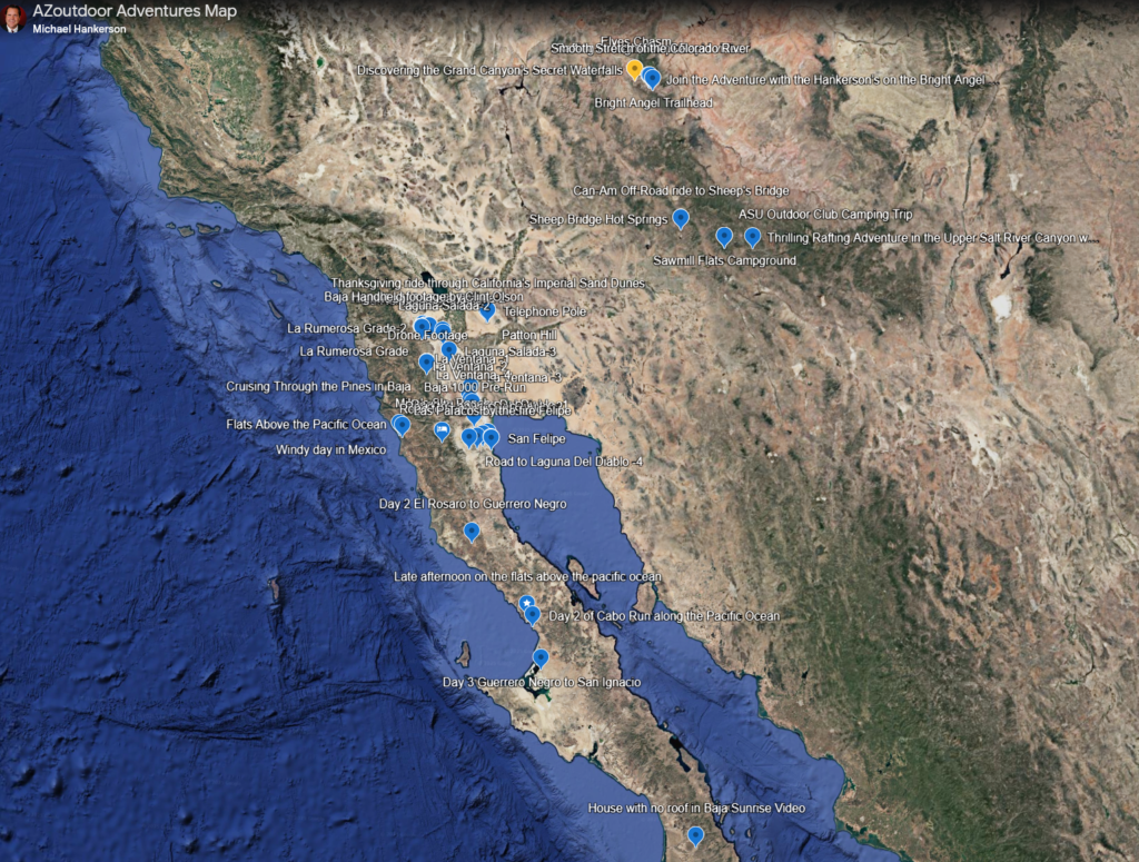 AZ Outdoor Adventures Google Earth Map - AZ Outdoor Adventures